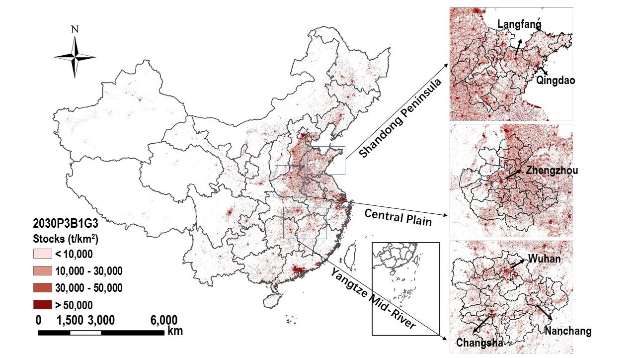 High spatial resolution mapping of steel resources accumulated above ...